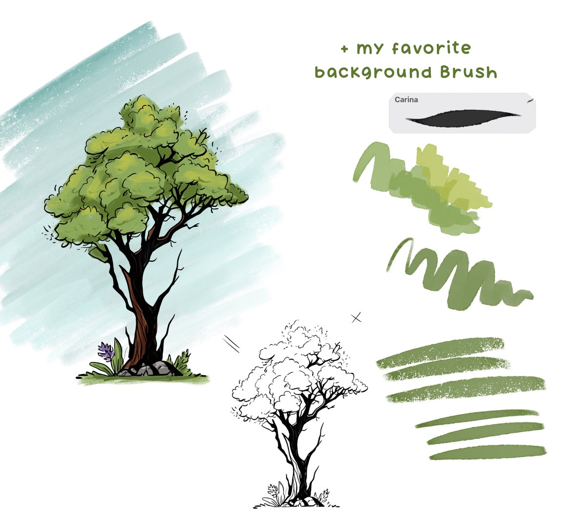 120 Nature Procreate Brush Stamps, Trees, Foliage (brushset.file) - Etsy