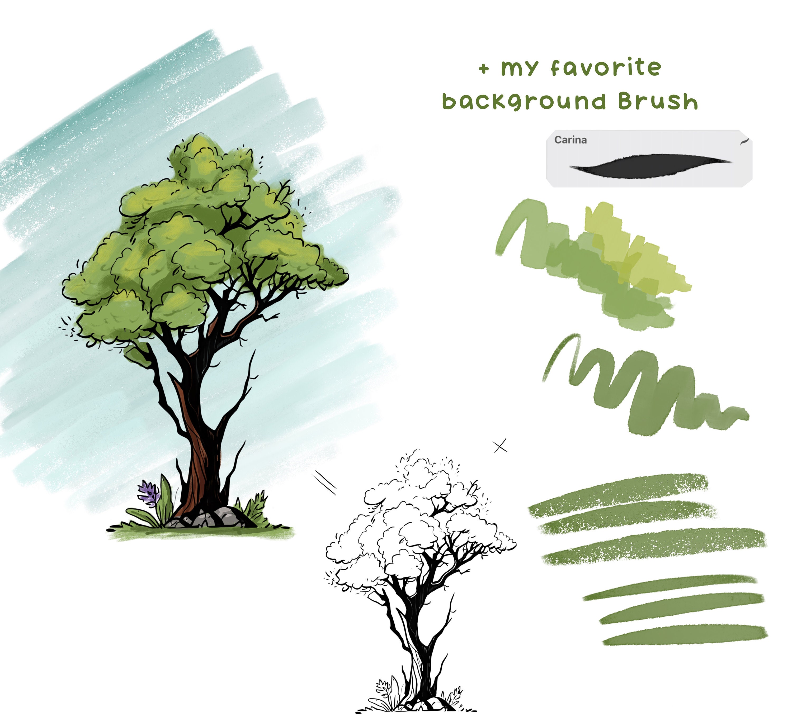 120 Nature Procreate Brush Stamps, Trees, Foliage (brushset.file) - Etsy