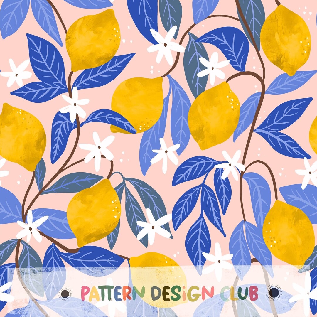 Summer Lemon Lime Seamless Pattern File, Lemon Repeat Pattern Seamless ...