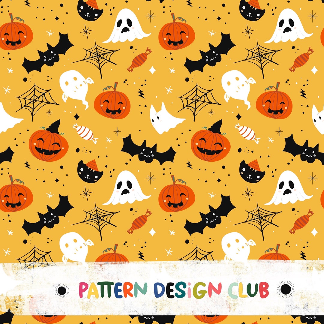 Halloween Seamless Pattern for Commercial Use, Seamless Repeat Pattern ...