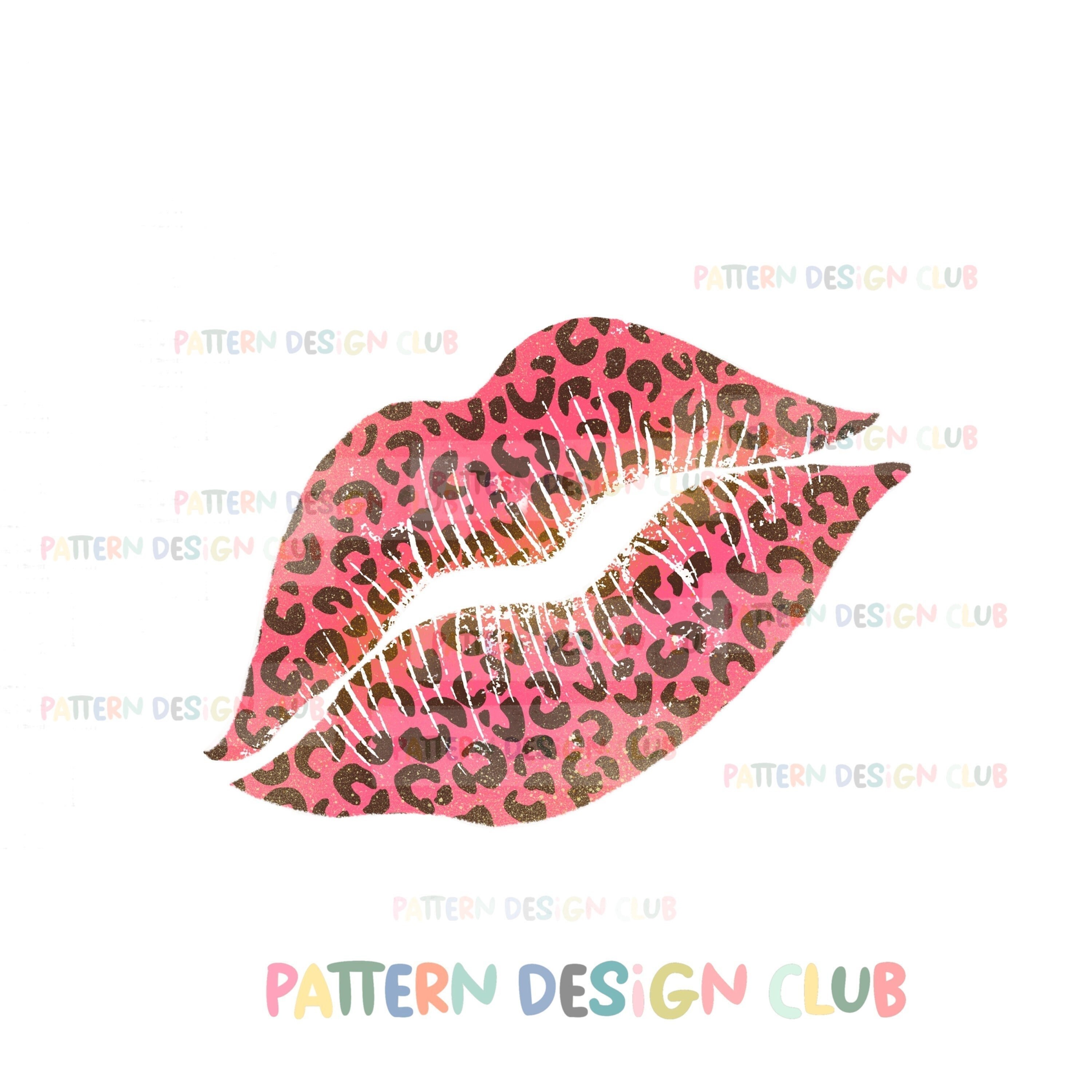 Leopard Print Lips Digital Transfer PNG, Valentines Sublimation ...