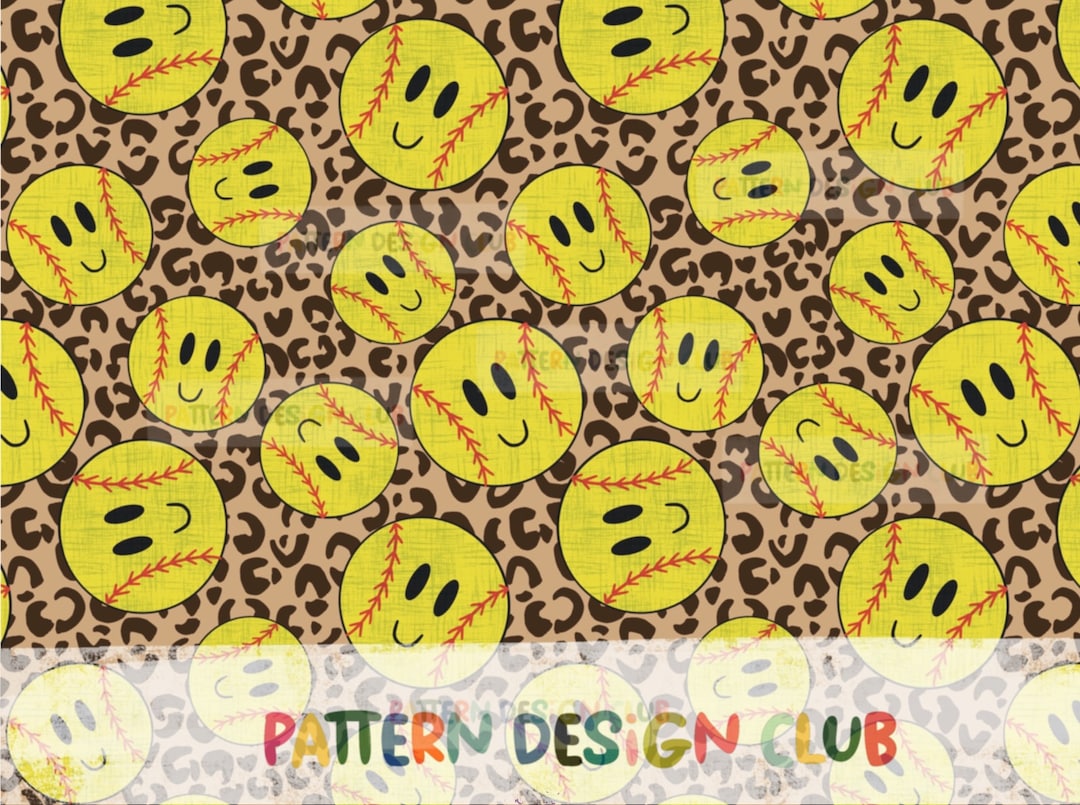 Softball Leopard Seamless Digital Pattern File for Commercial Use ...