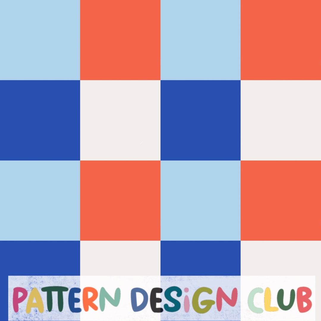 July 4th Red Blue Check Seamless Pattern File, Fourth of July Seamless ...