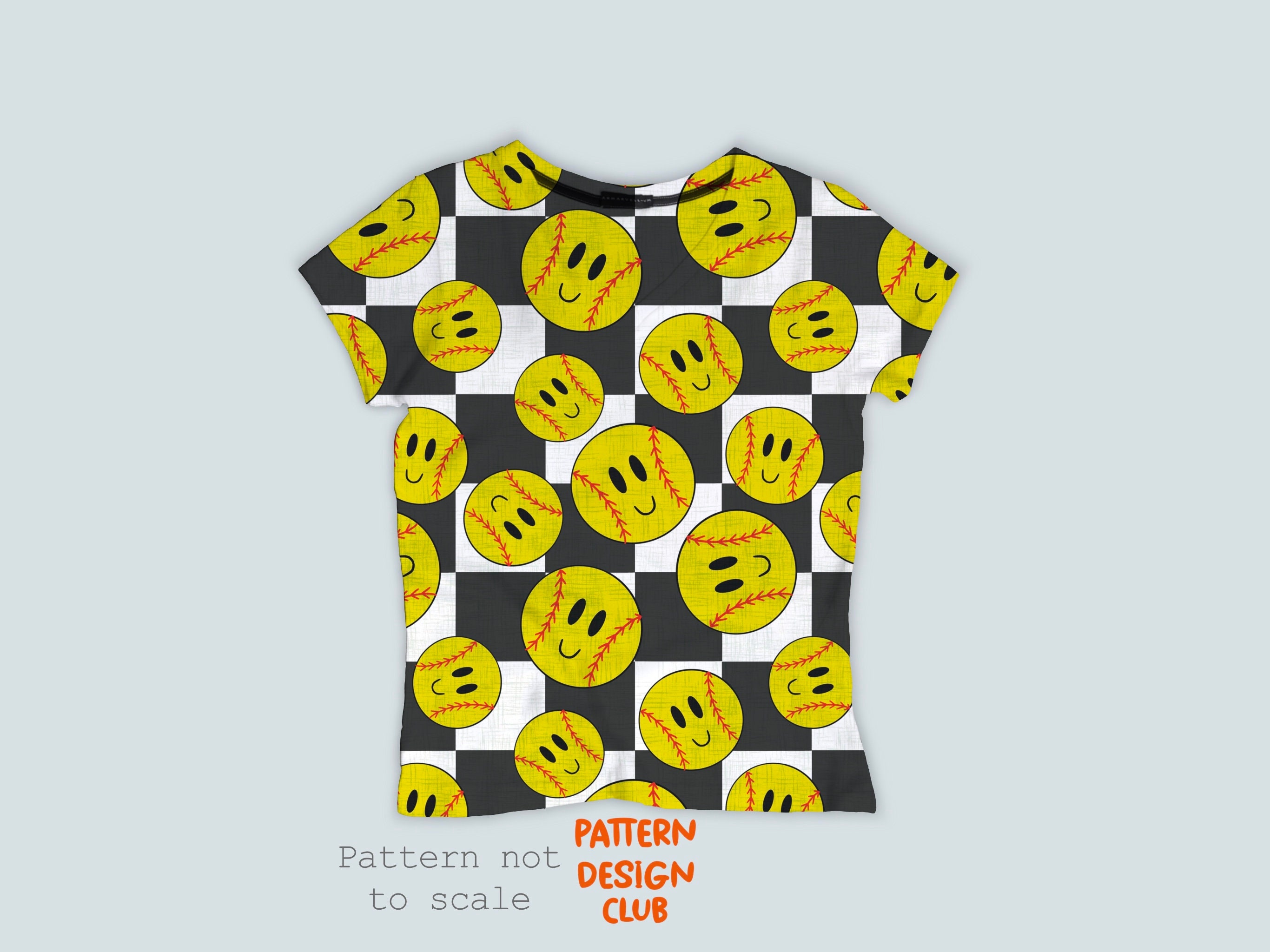 Softball Neutral Seamless Digital Pattern File for Commercial Use ...