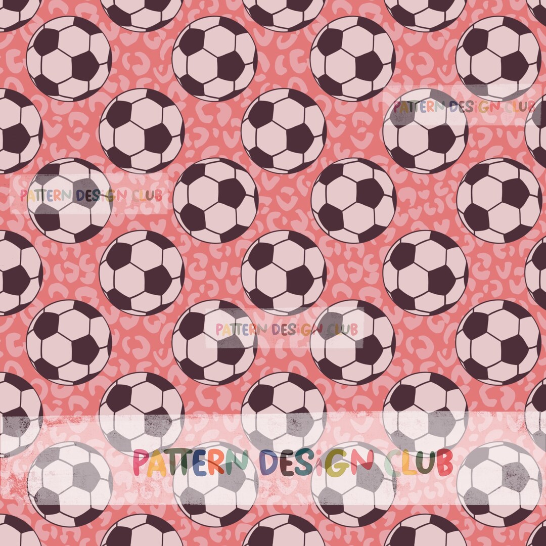 Soccer Leopard Print Girls Seamless Digital Pattern File for Commercial ...