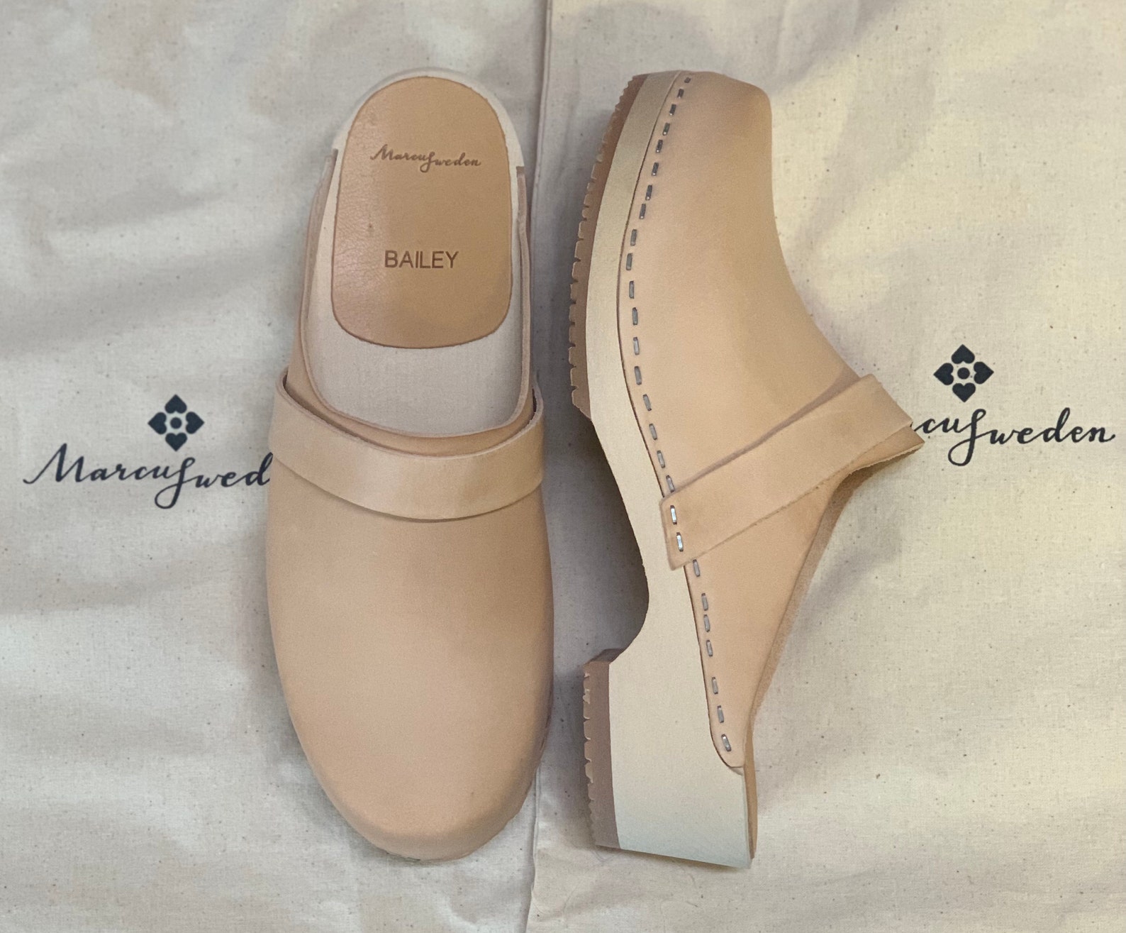 Swedish Clogs Ingrid Low Heel Vegetable Tanned Leather | Etsy