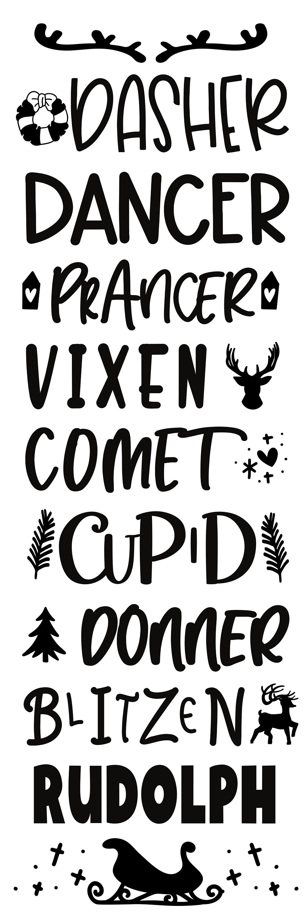 Reindeer Porch Sign SVG, JPEG, PNG, Cutting File, Screen Print File ...