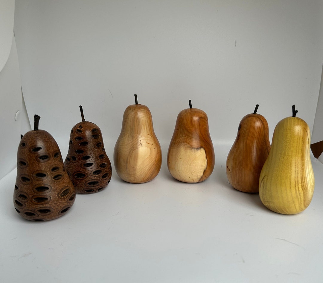 Lathe Turned Wooden Fruit Pears - Etsy