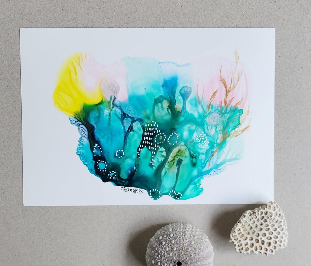 Under Water Abstract Acrylic Art No 1, Original Art, Under the Ocean ...