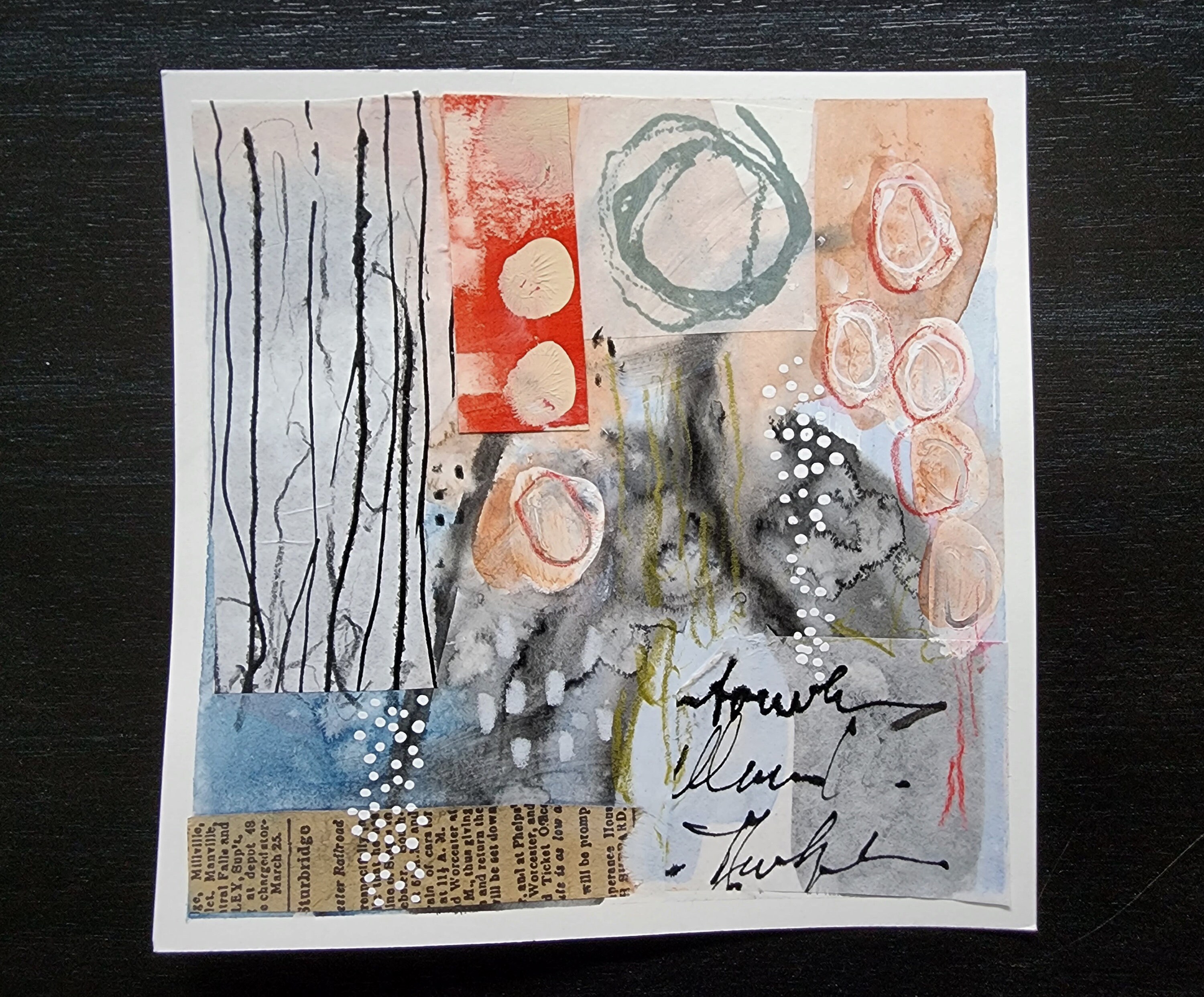 Abstract Collage Art on Paper No 4 Original Watercolour Mixed - Etsy