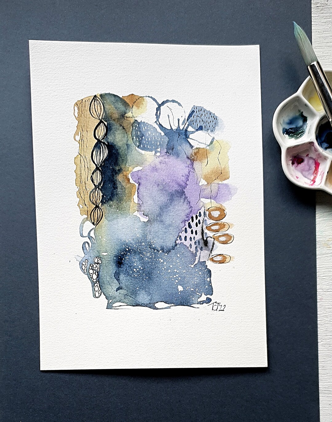 Abstract Original Art on Paper Watercolour Art Abstract - Etsy