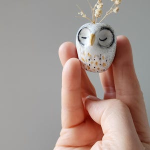 Little Clay Owl Vase , Owl Incense Holder, Owl Gifts, Handmade Owl ...