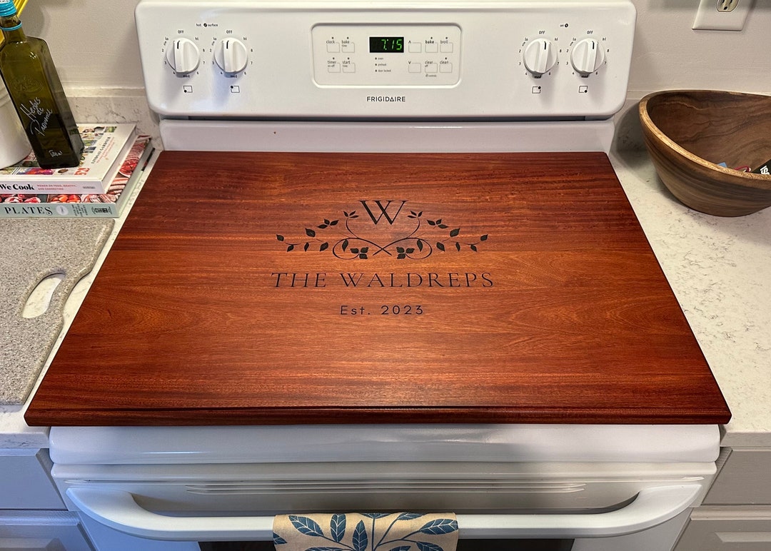 Bespoke Brazilian Cherry Stove Cover, Electric Stove Cover, Burner ...