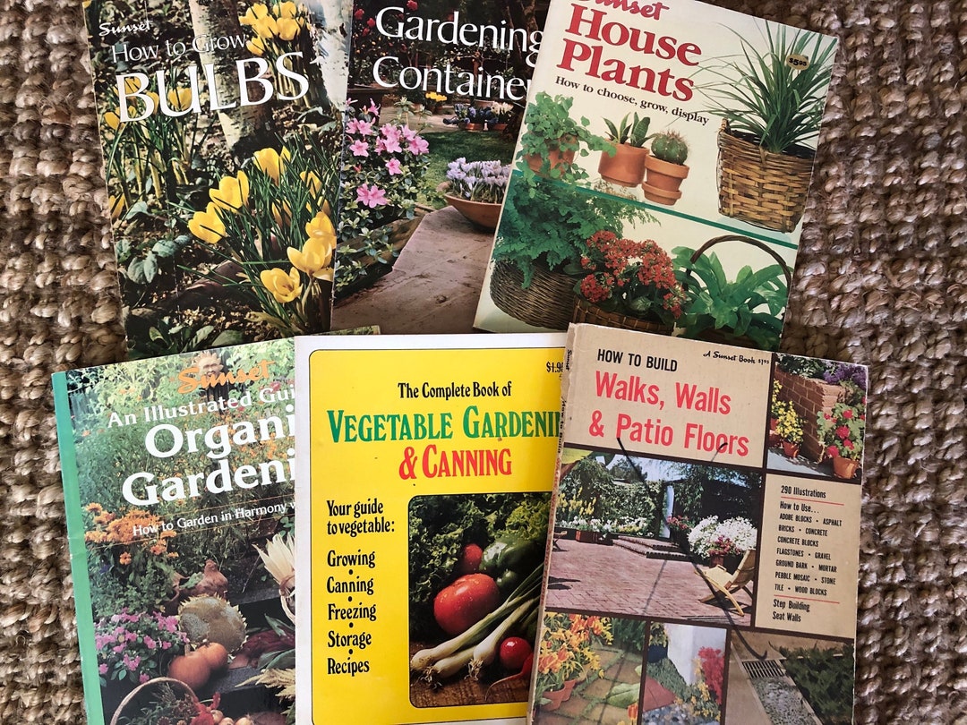 6 Gardening Magazines, Vintage Sunset Books, Vegetable Organic ...