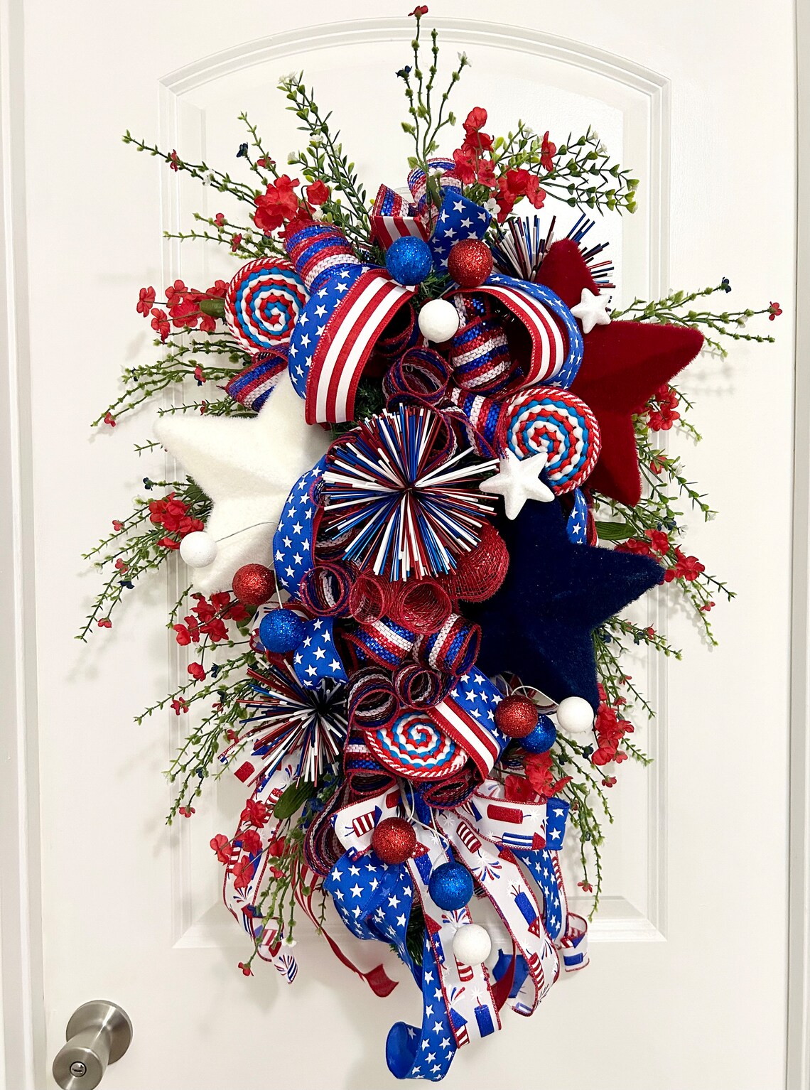 Patriotic Swag, Patriotic Decor, Red, White and Blue Swag, Patriotic ...