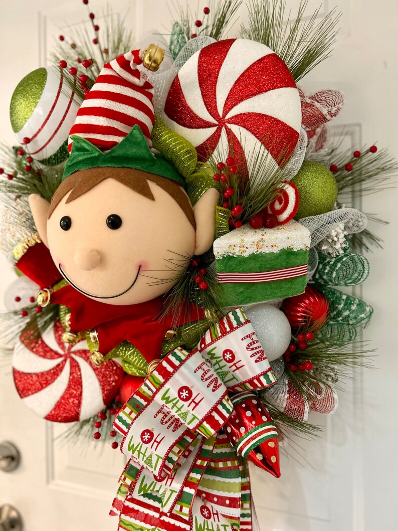 Christmas Elf Wreath, Christmas Wreath, Elf Wreath, Christmas Décor ...