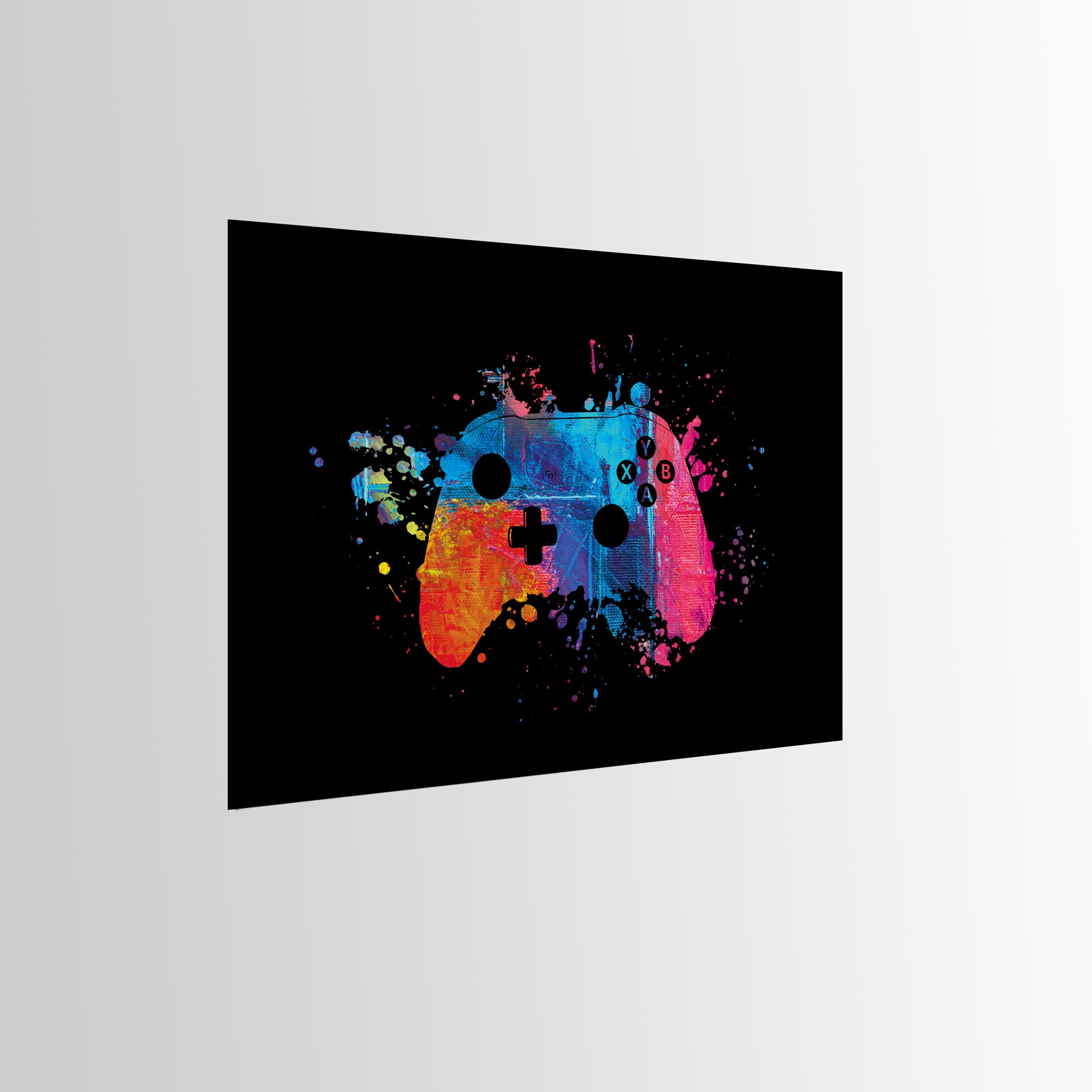 Xbox Controller Wall Art Print | Colorful Splatter Art | Game Room Art ...