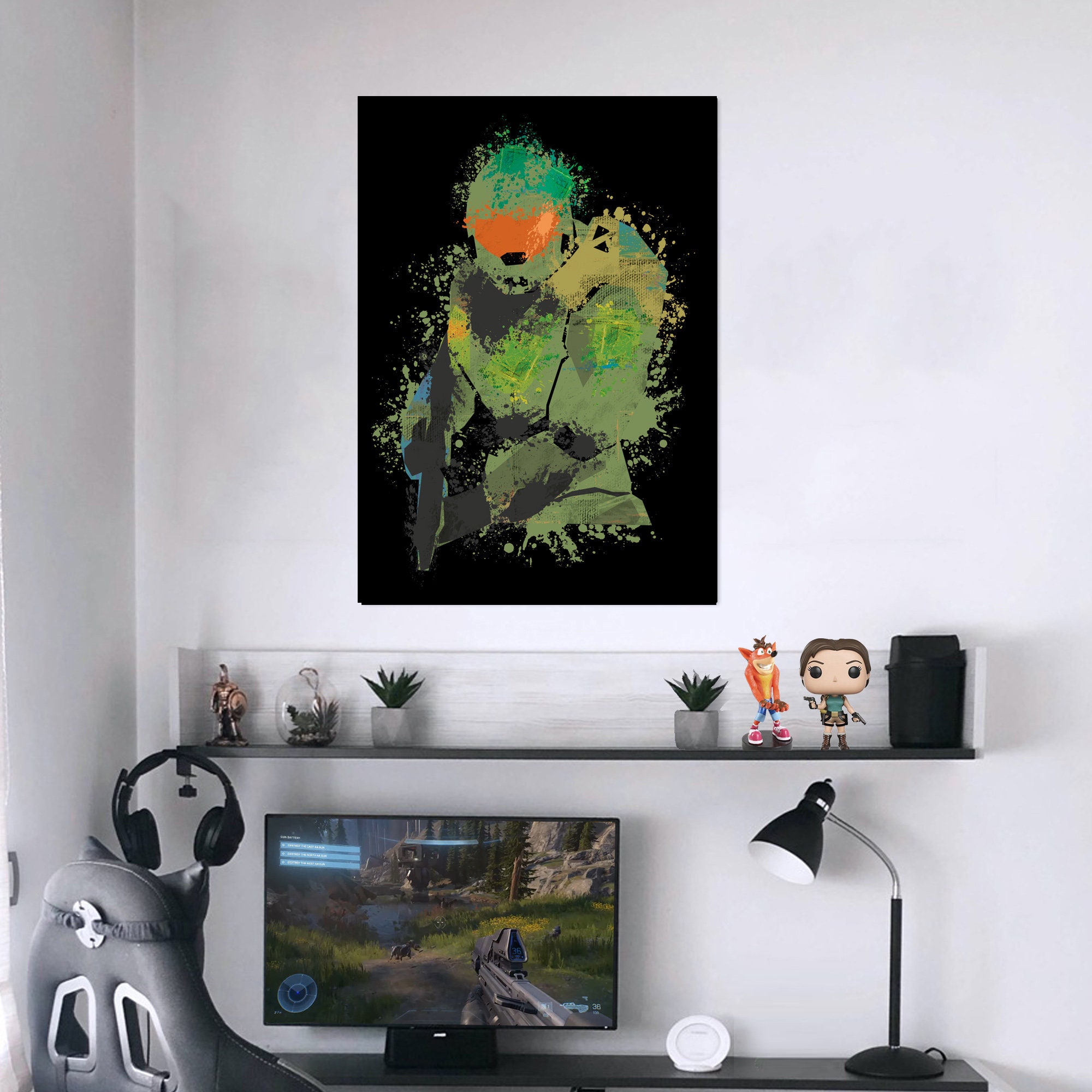 Master Chief Halo Wall Art Print Game Room Art Gift for Gamer Boys Room ...