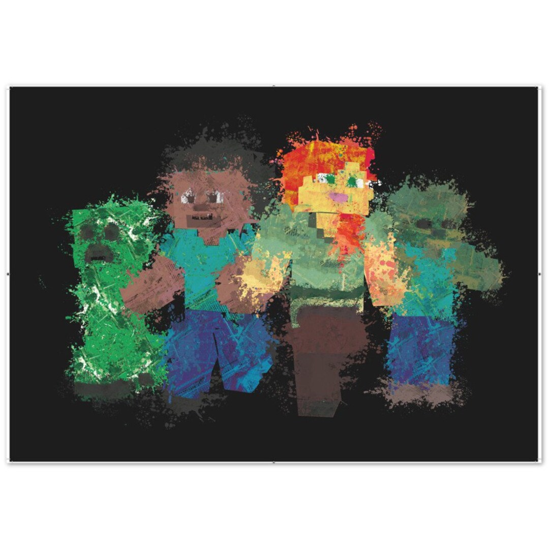 Minecraft Poster Gift for Boys Room Game Room Art Gift for Gamer Kids ...