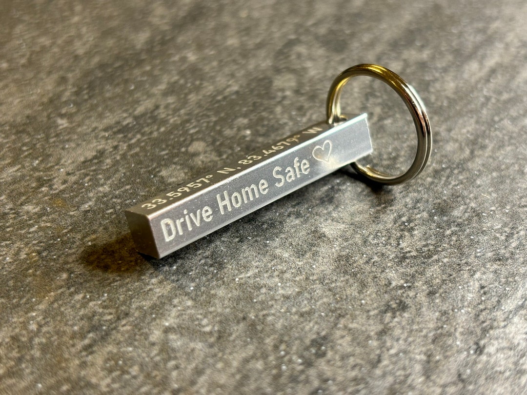 Custom Engraved Aluminum Keychain: Personalized 4-sided Bar - Etsy