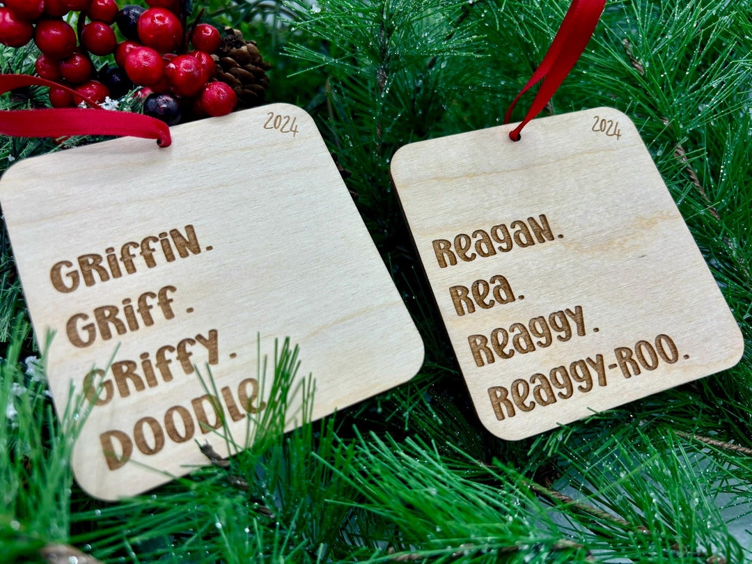 Personalized Nickname Christmas Ornament: Engraved Wood - Etsy