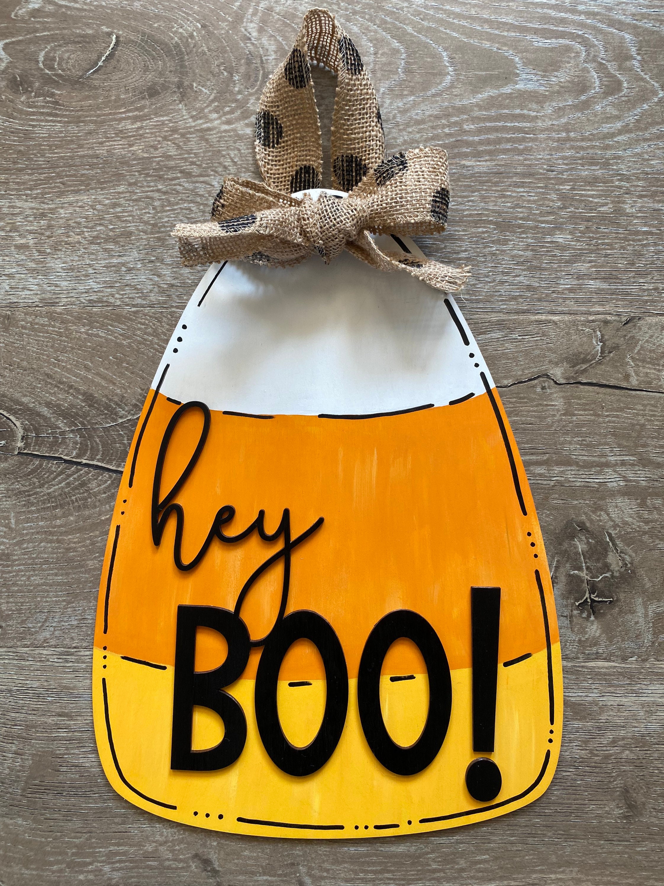 Hey Boo Halloween Door Sign Fall Theme Door Sign Candy Door - Etsy