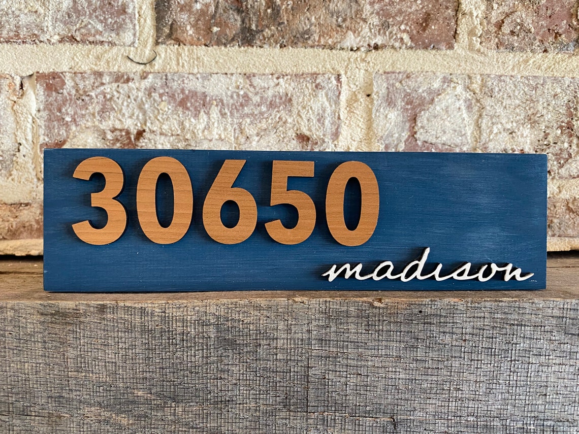 Zip Code Sign in a Variety of Colors: Hand Painted, City Wood Decor - Etsy