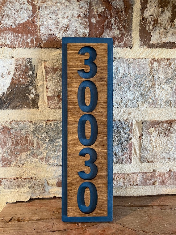 Vertical Zip code sign in a variety of colors. Address sign. | Etsy