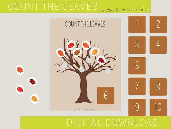 Fall Counting 1-10 Activity Preschool Homeschool Learning | Etsy