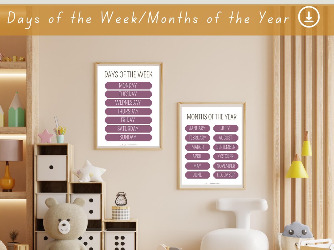 Days of the Week/months of the Year Poster | Homeschool Learning ...