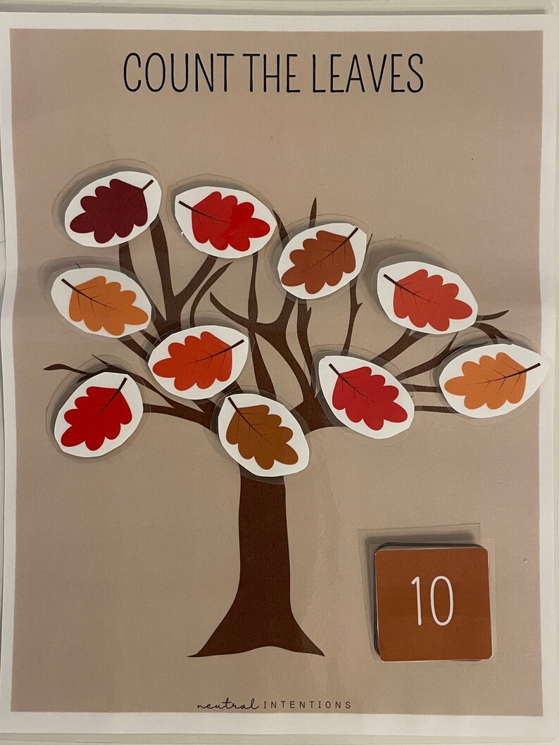 Fall Counting 1-10 Activity | Preschool | Homeschool Learning | Number ...