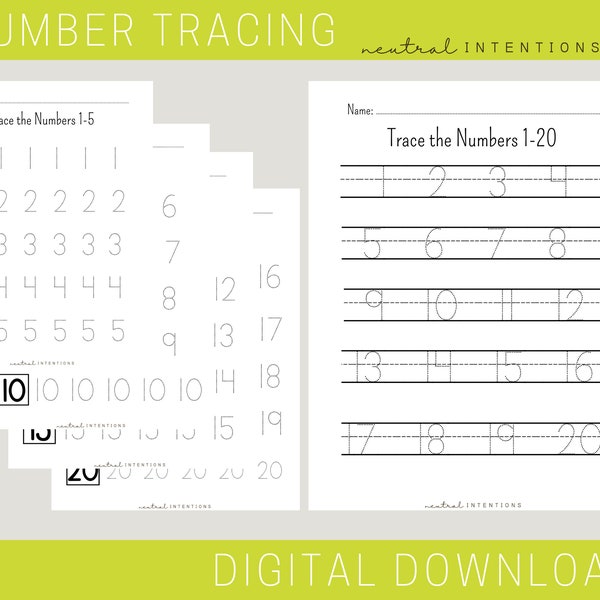 Montessori Learning Number Tracing - Etsy