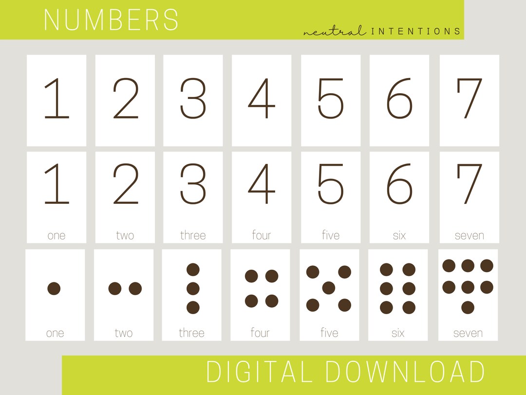 Minimal Numbers Flashcards | Printable | Counting | Preschool Home ...