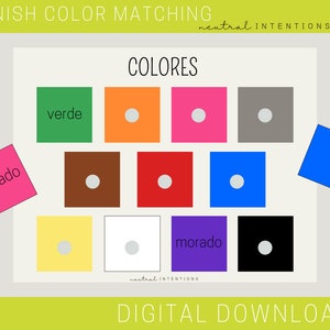 SPANISH Color Matching Game | Toddler Preschool Activity | Printable ...