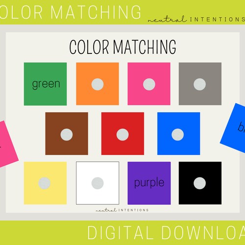 Color Matching Color Activity Learning Colors Toddler - Etsy