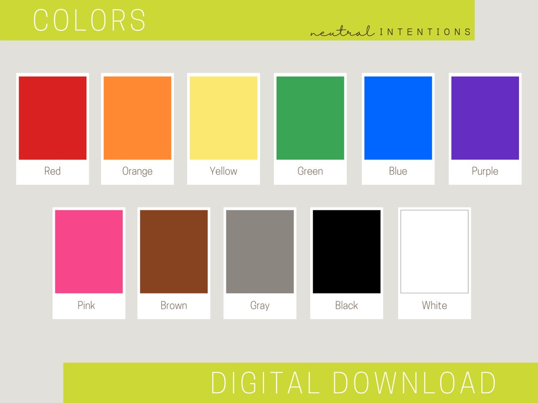 Minimal Color Flashcards | Printable | Montessori | Preschool Home ...