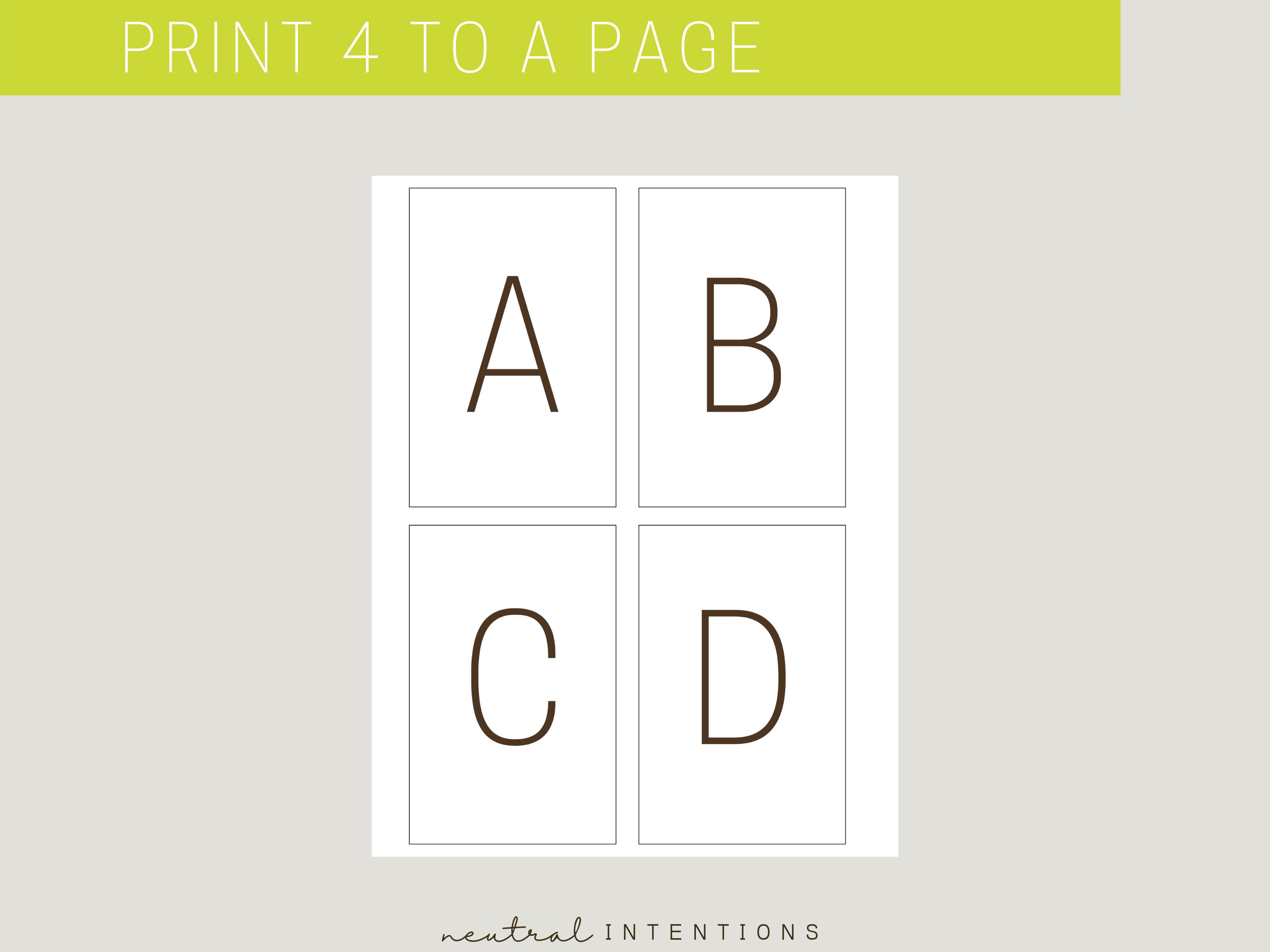 Minimal Alphabet Flashcards Printable Abcs Preschool - Etsy