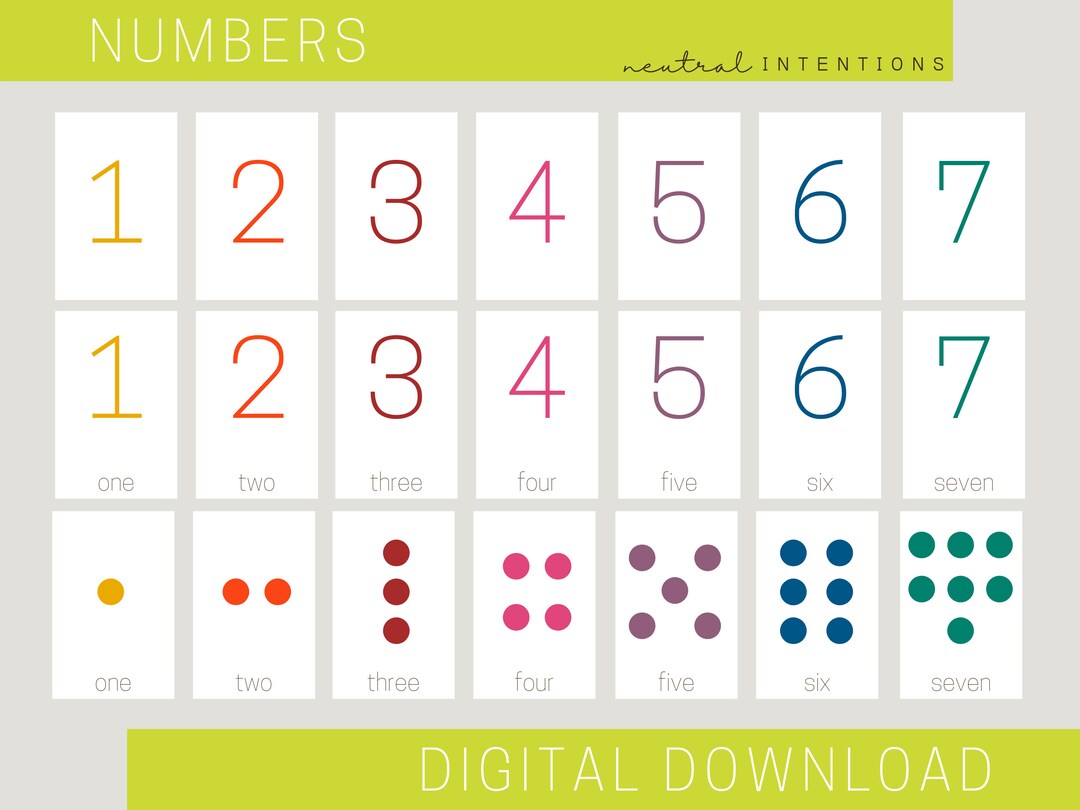 Minimal Numbers Flashcards | Printable | Counting | Preschool Home ...