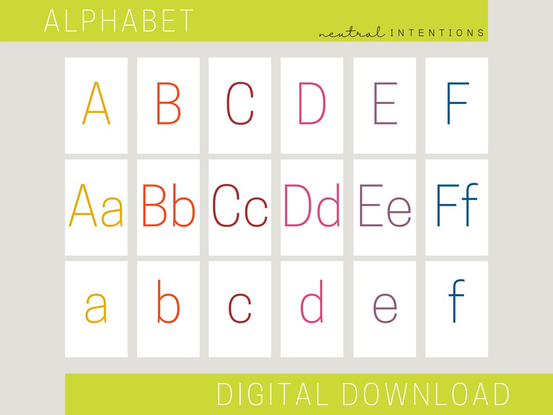 Minimal Alphabet Flashcards | Printable | Abcs | Preschool Home School ...