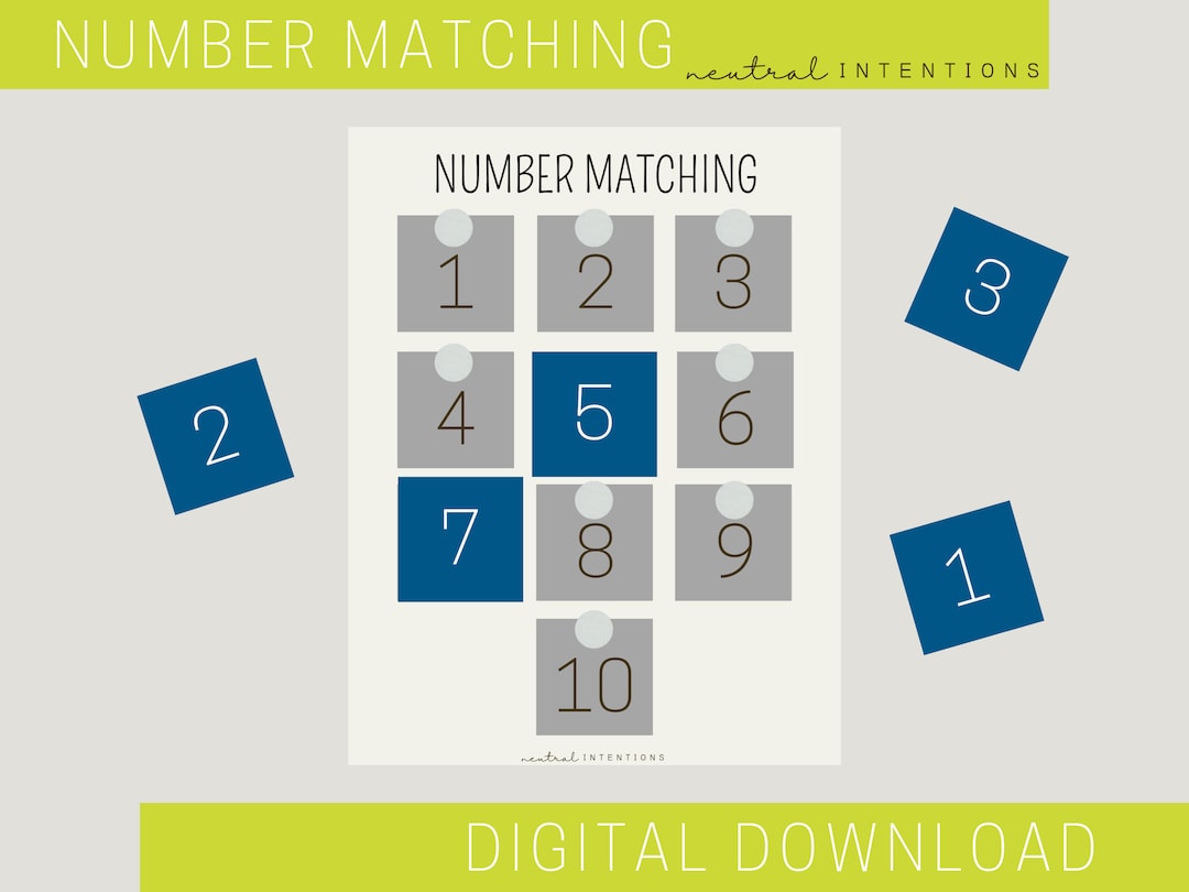 Number Matching Game | Preschool | Homeschool Learning | 1-10 ...