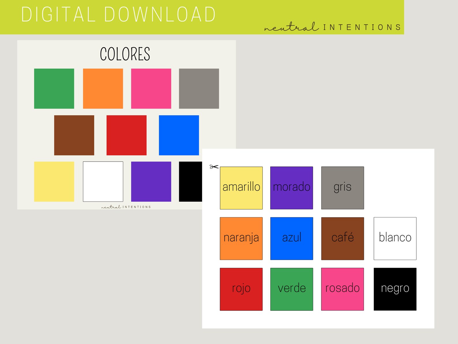 SPANISH Color Matching Game | Toddler Preschool Activity | Printable ...