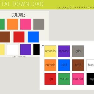 SPANISH Color Matching Game | Toddler Preschool Activity | Printable ...