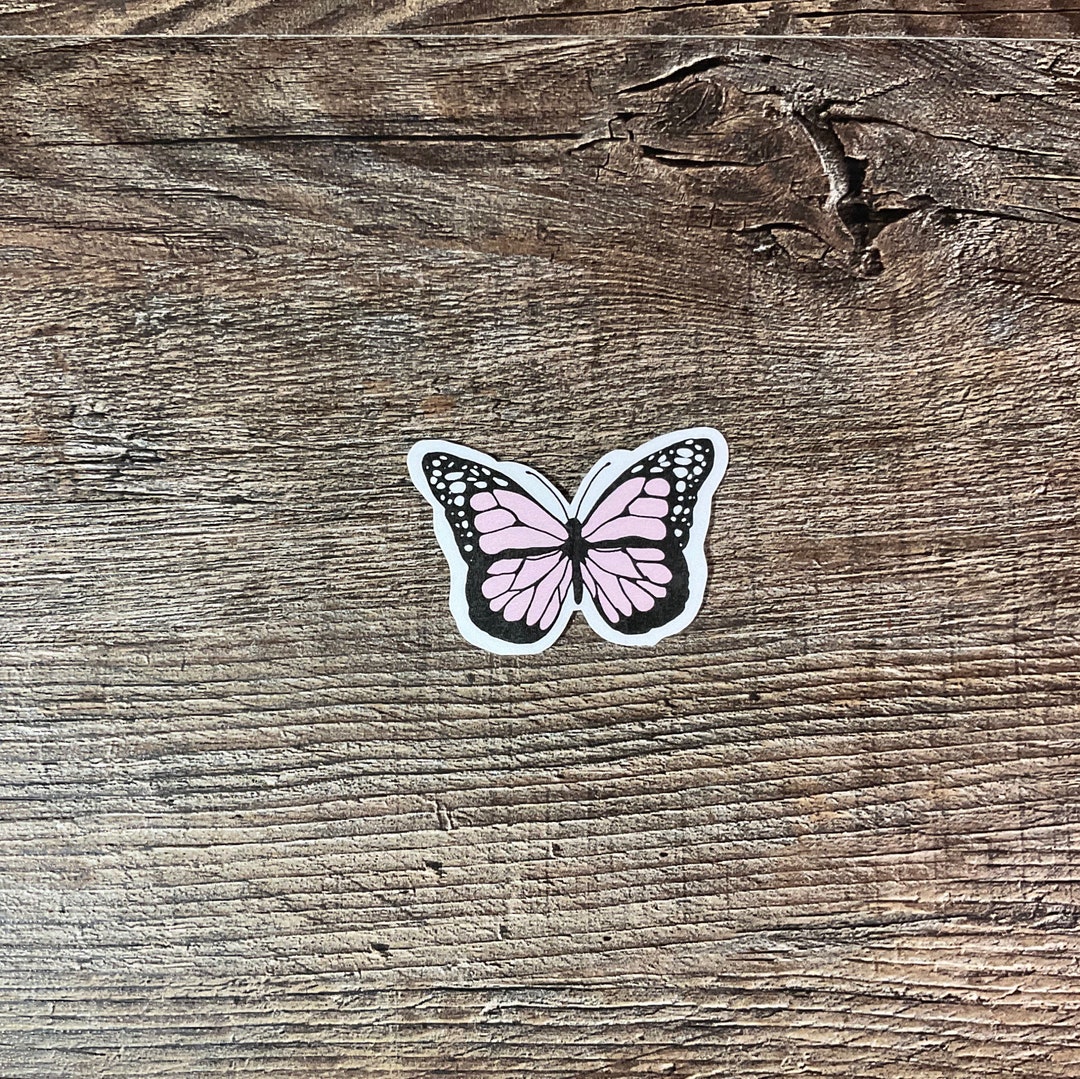 Pink Butterfly Sticker | Water-resistant Vinyl Sticker - Etsy