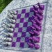 Holographic Purple and Silver Glitter Hand Made Unique Full Chess Set ...