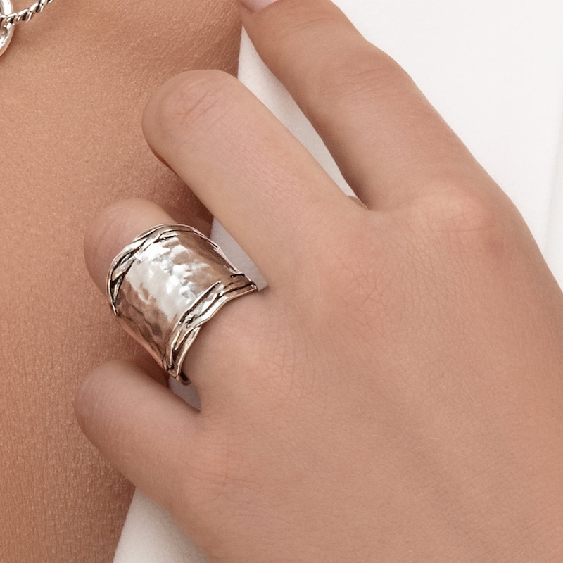 Wide Silver Ring - Etsy