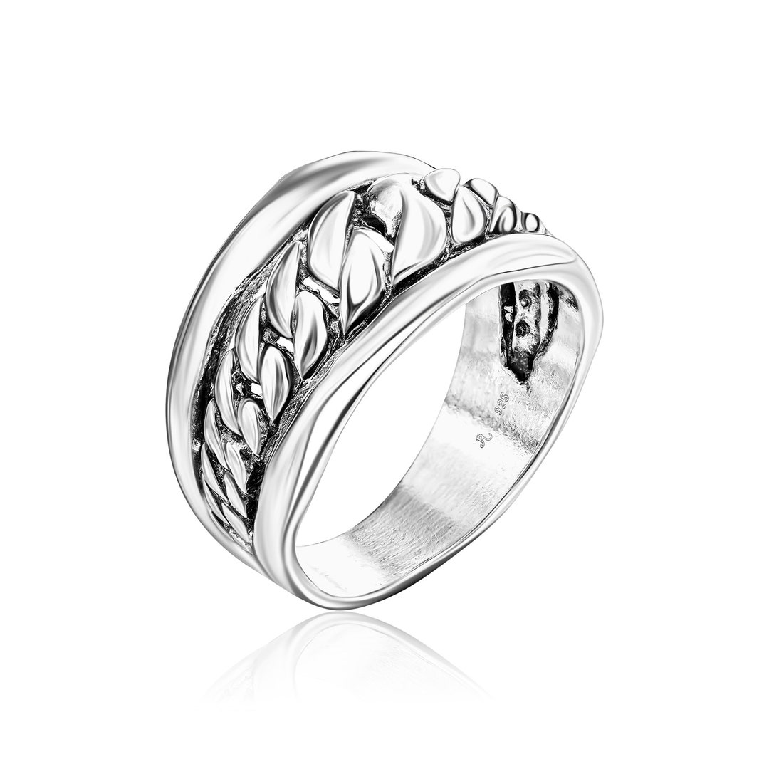 Unique Sterling Silver Chain Ring for Women - Etsy