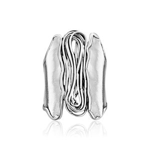Contemporary Silver Ring, Wide Ring, Artistic Ring, Large Silver Rings ...