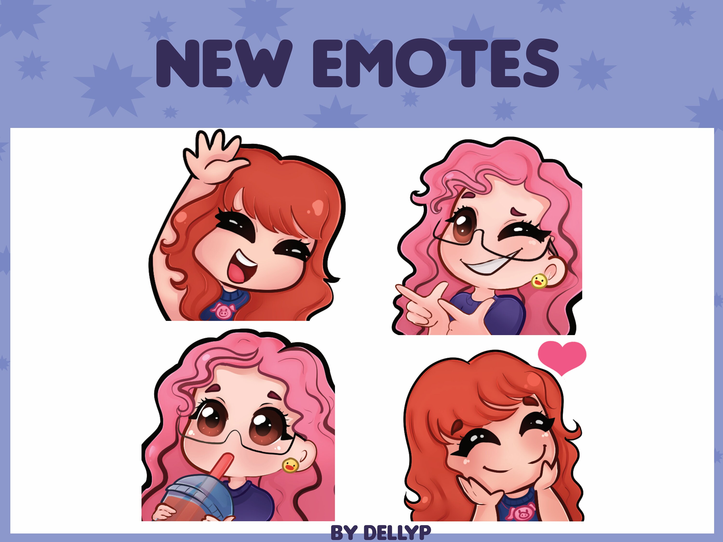Cute Custom Emotes for Streams /chibi Emotes for Streamers/ Youtube ...