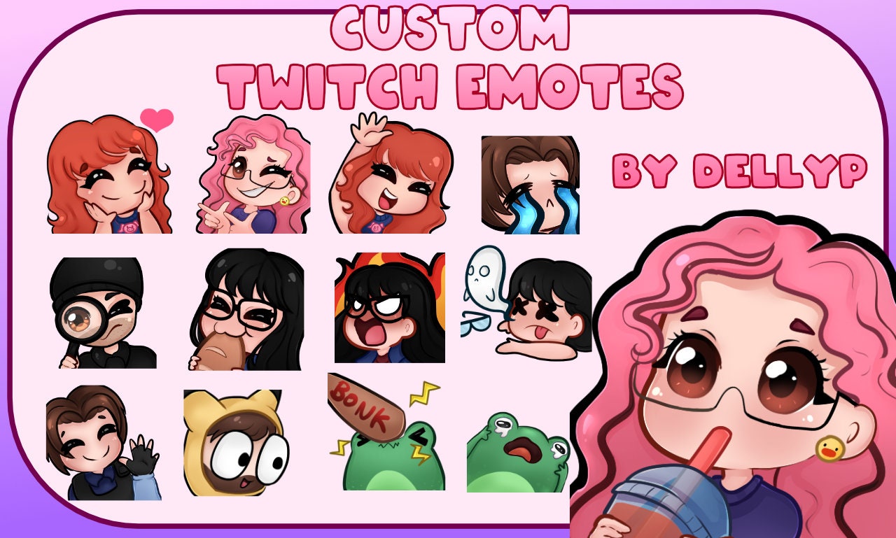 Cute Custom Emotes for Streams /chibi Emotes for Streamers/ Youtube ...