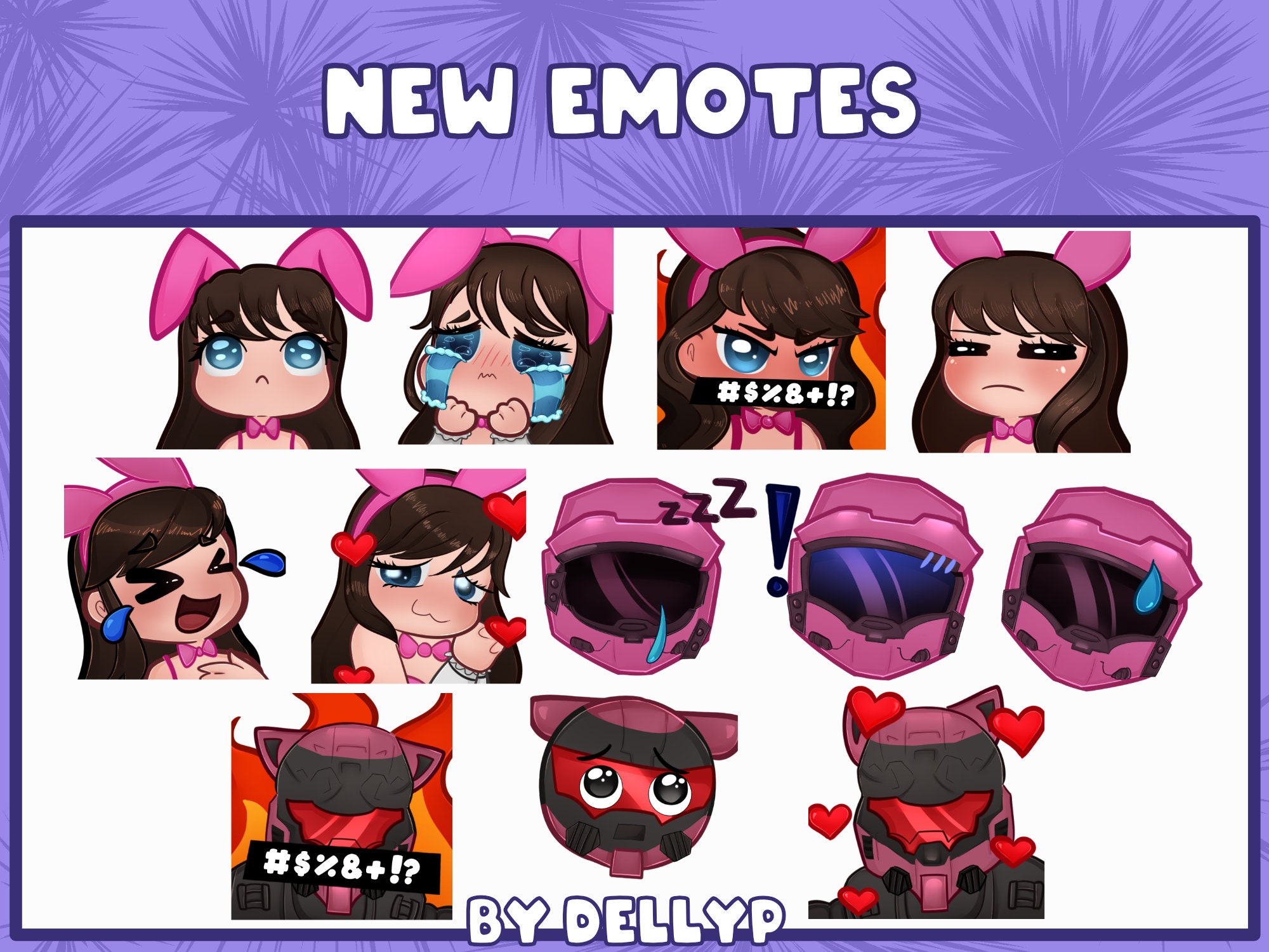 Cute Custom Emotes for Streams /chibi Emotes for Streamers/ Youtube ...